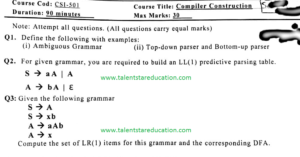 BSCS Computer Science GCUF Past Papers For Affiliated Colleges