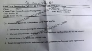 BS.IT (Information Technology) Govt College Faisalabad Past Papers for ...