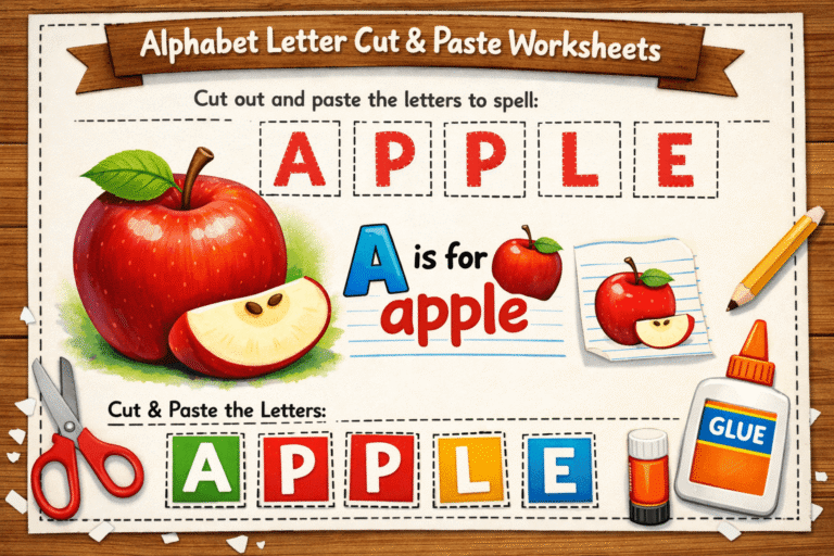 Alphabet Letter Cut and Paste Worksheets