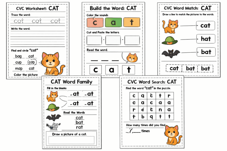 CVC Worksheets: Early Reading and Phonics Development