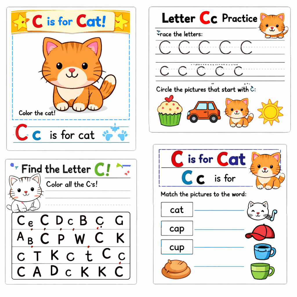 Alphabet Letter Cut and Paste Worksheets