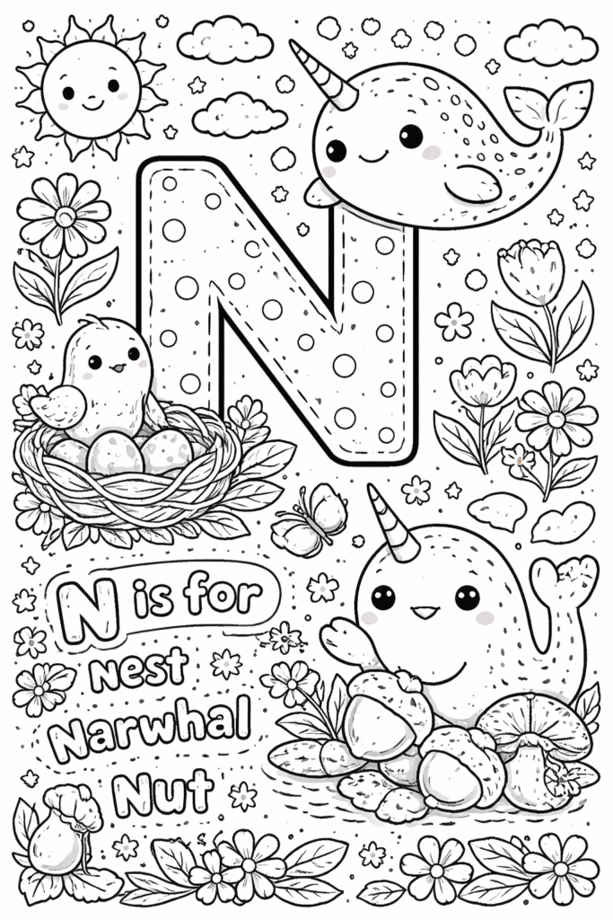 Letter N Worksheets for Preschoolers